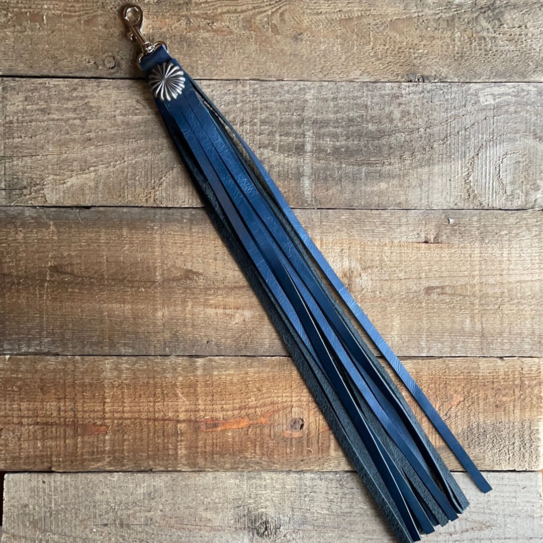 Navy Tassel with Concho – Designer Custom Leather