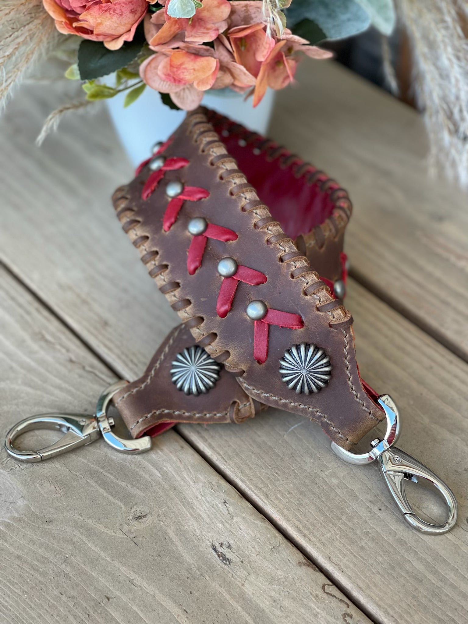 Red Boujee Shoulder Strap – Designer Custom Leather