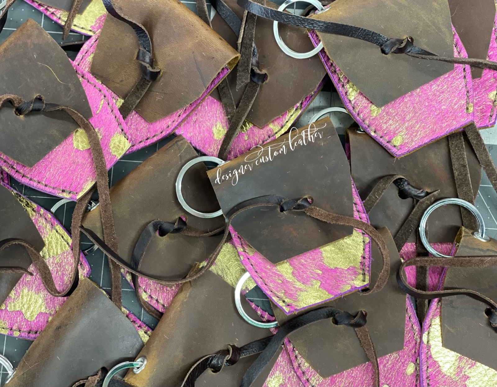 Pink Acid Wash Kinker – Designer Custom Leather